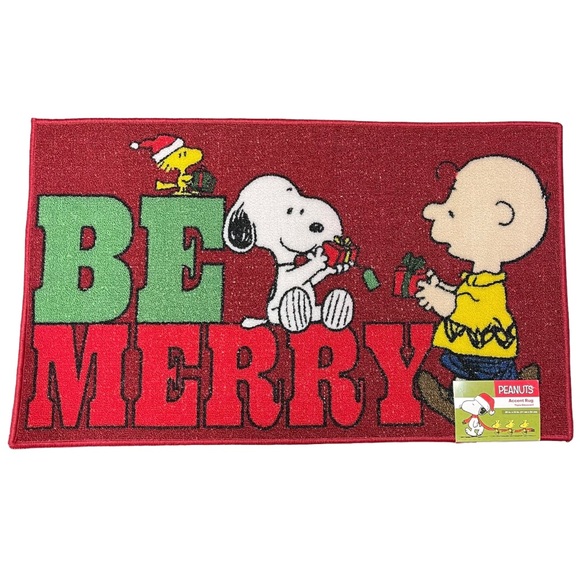 Peanuts | Accents | Peanuts Snoopy Be Merry Christmas Accent Rug | Poshmark
